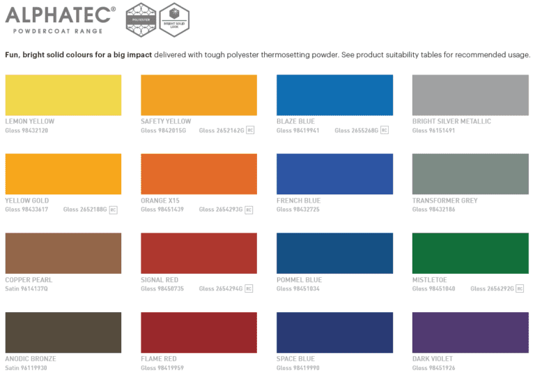 Dulux Colour Range - Protective Powder Coating